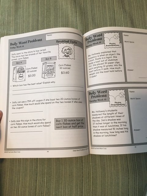 Daily Word Problems Math 4 (2001 edition) – Homeschool Used Book